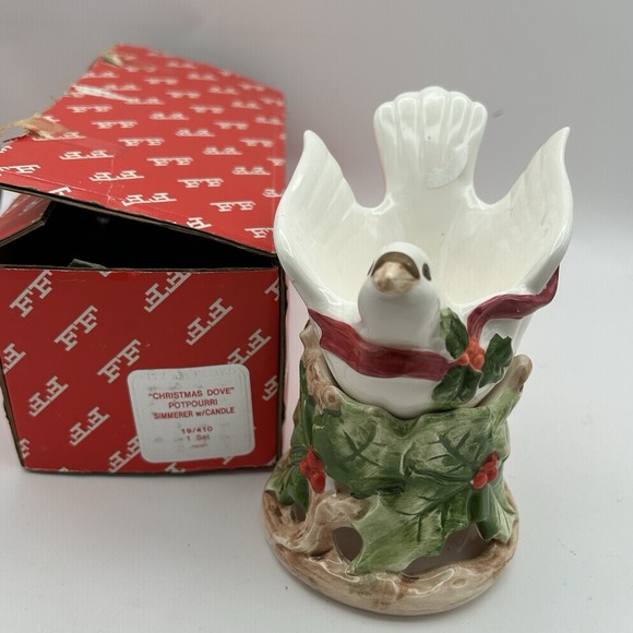 Accents | Christmas Dove Potpourri Simmerer Wcandle Holder Fitz Floyd ...